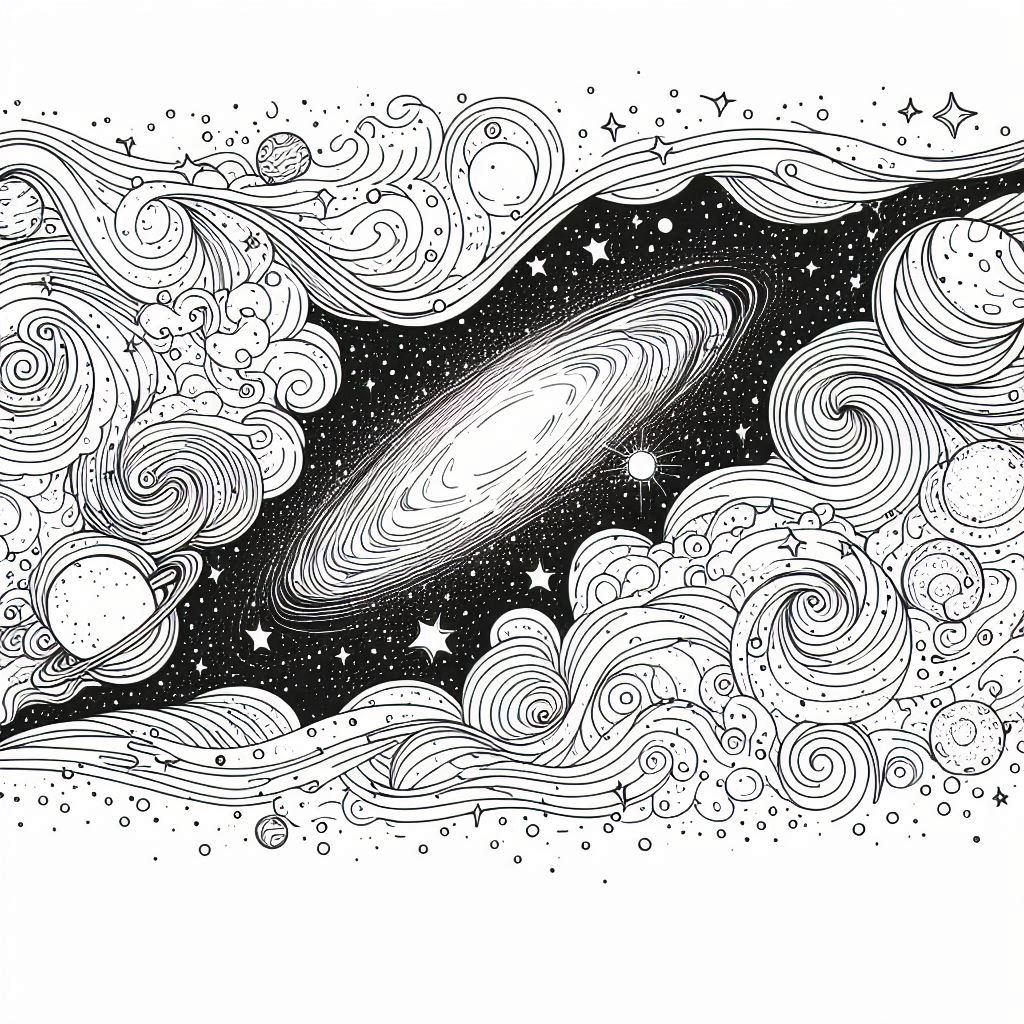 Planet 30 Coloring Page, Planet, Space, Stars Beautiful Coloring Book ...