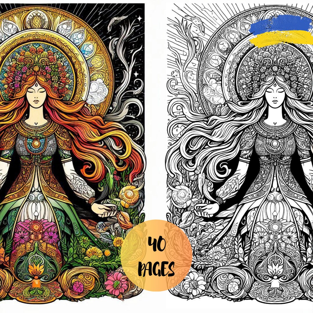 Ancient Slavic Gods 40 Coloring Page , Digital Download, Slavic ...