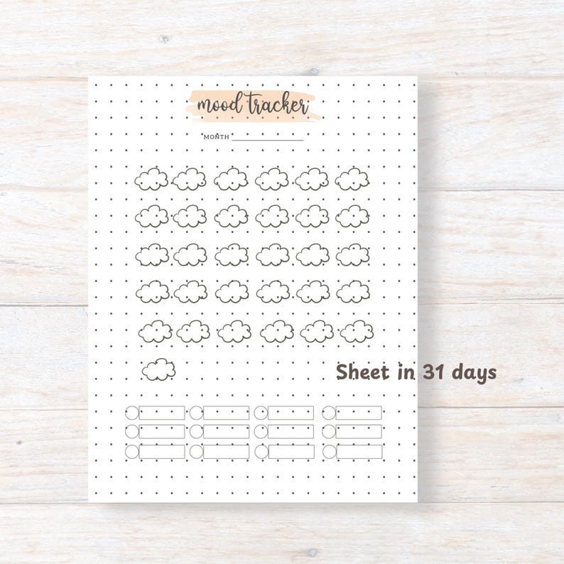 Printable Daily Mood Tracker Daily Emotion Template Bullet Journal ...