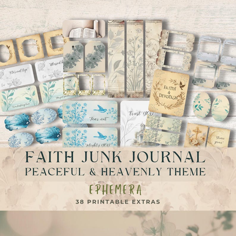 Faith Junk Journal Ephemera Set | Vintage Inspired Christian Printables ...