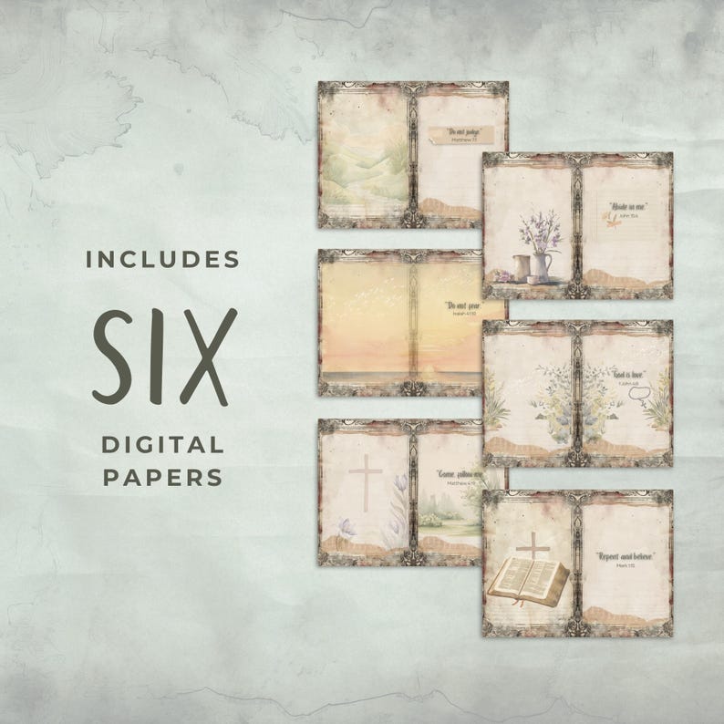 Faith Junk Journal Pages, Printable Bible Verse Digital Paper ...