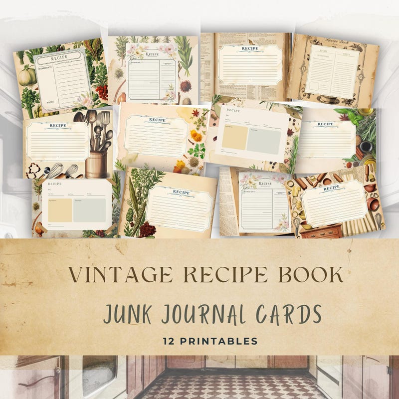 Retro Recipe Cards - Etsy