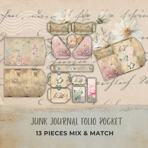 Vintage Botanical Junk Journal Kit | 116 Printable Items | Scrapbooking ...