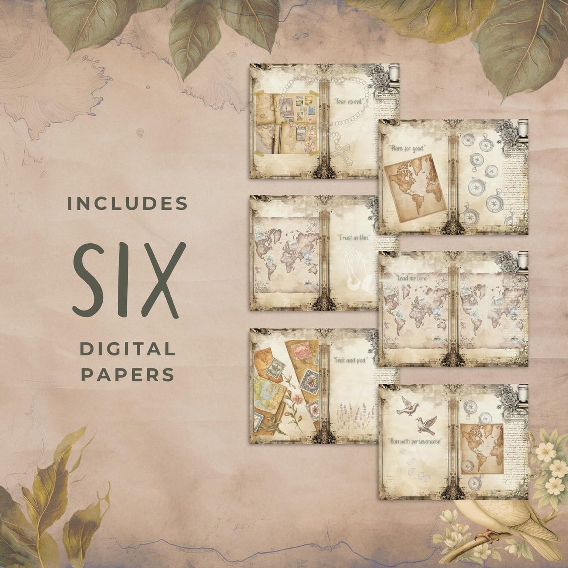 Faith Junk Journal Printable Kit, Faithful Wanderer 11"x8.5" Digital ...