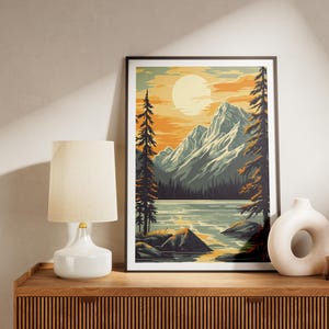 Glacier National Park Poster Canada | Minimalist Travel Art Poster ...