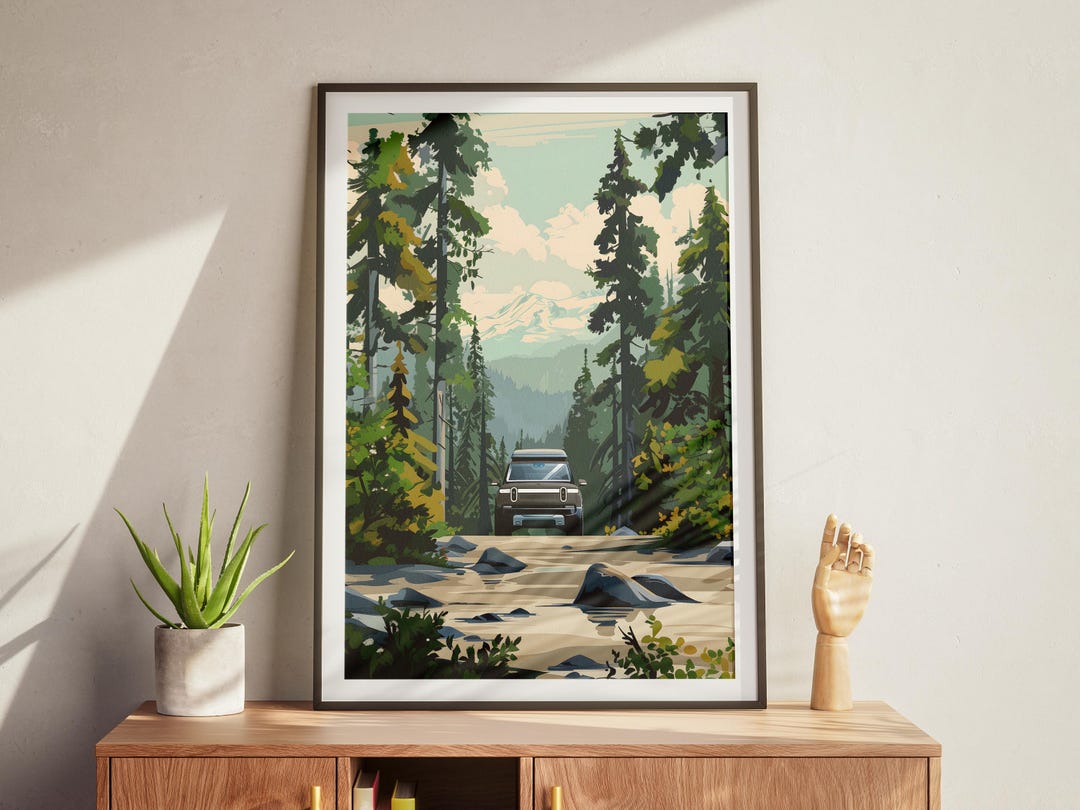 El Capitan Granite Rivian Forest Park Print | Vintage Travel Poster ...