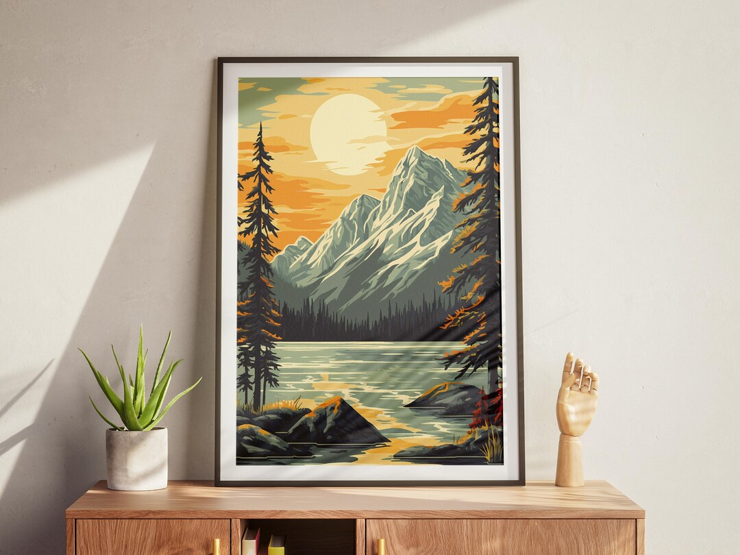 Glacier National Park Poster Canada | Minimalist Travel Art Poster ...