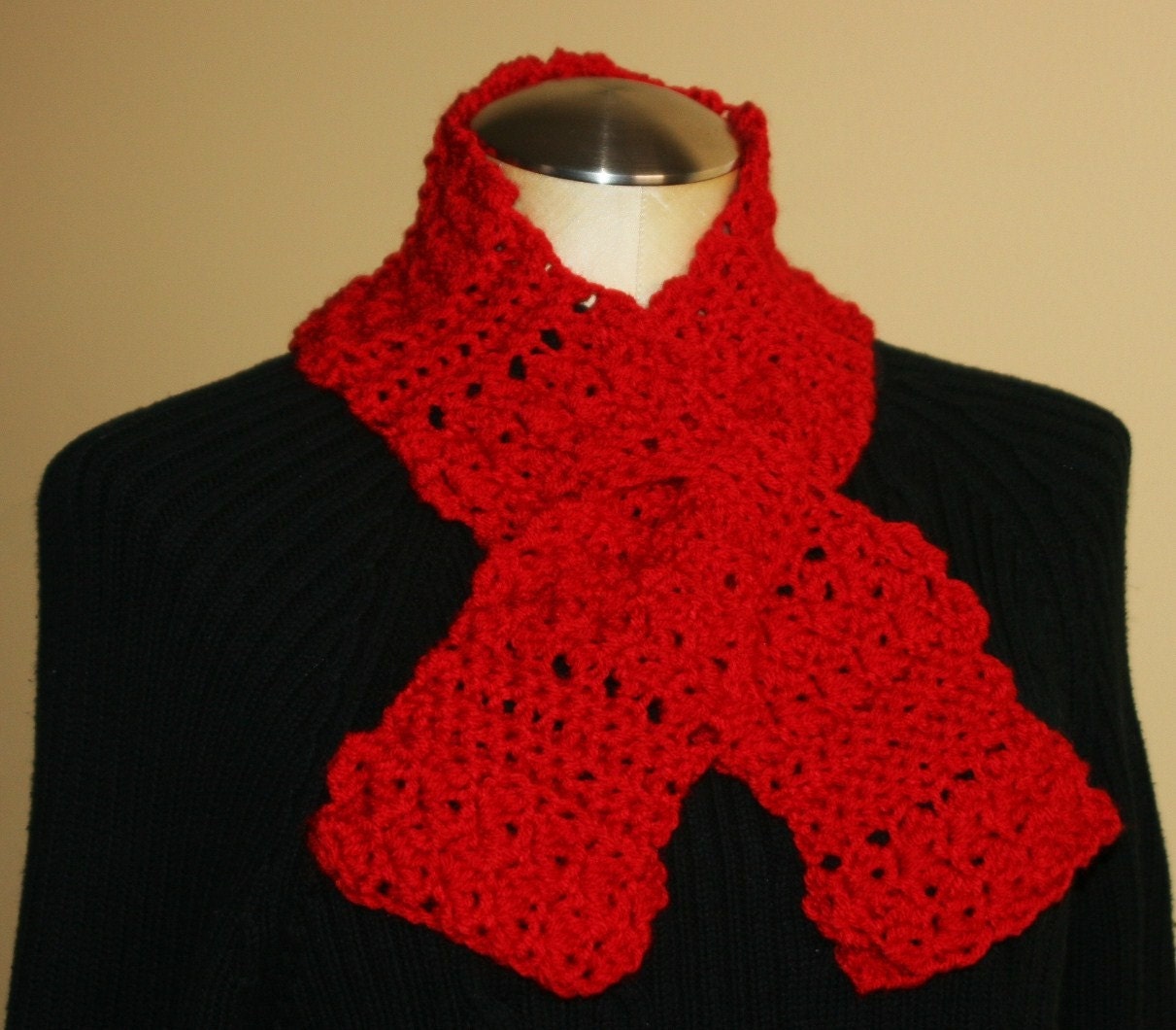 CROCHET PATTERN - Vintage Style Cross Over/ Slit Scarf (matches V ...