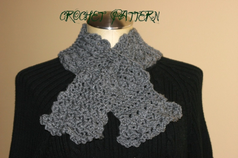CROCHET PATTERN - Vintage Style Cross Over/ Slit Scarf (matches V ...