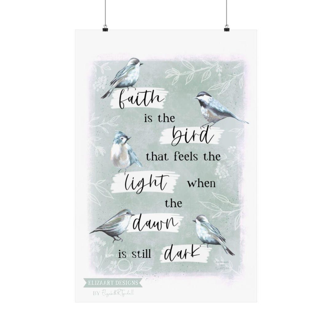 Inspirational Matte Vertical Posters - Faith Bird Design, Wall Art for ...