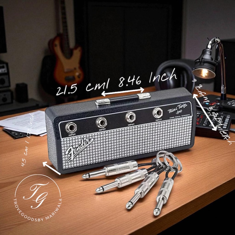 Guitar Amp Key Holder, Wall-mounted Music Amp Key Rack With 4 Audio ...