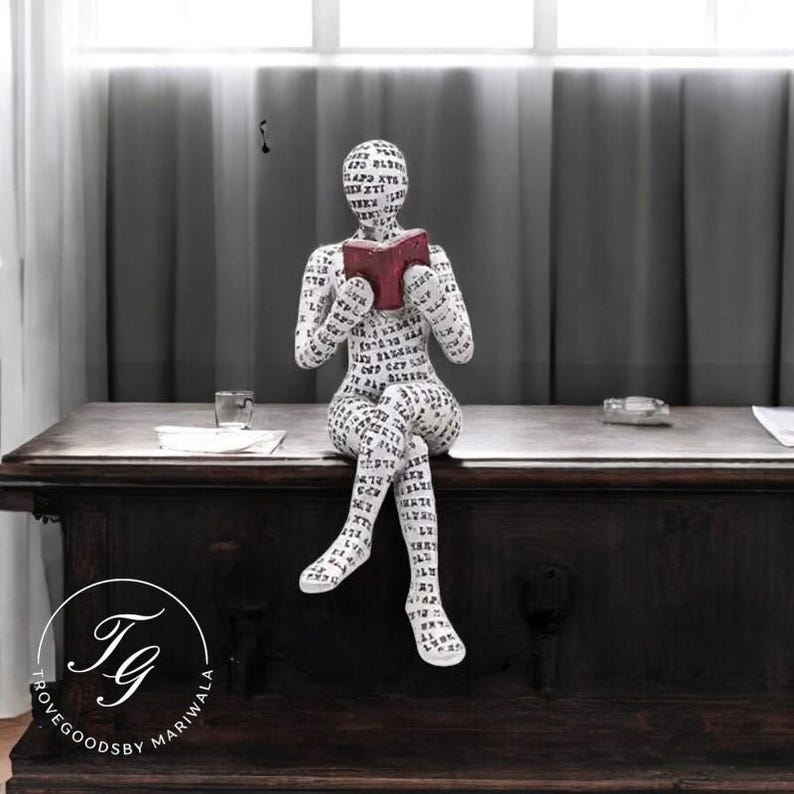 Woman Reading Figurine ,book Figure Desk Decoration, Book People, Book ...