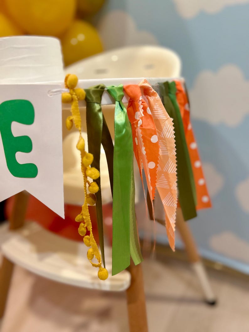 Dinosaur 1st Birthday Highchair Banner Oneasaurus Birthday Party ...