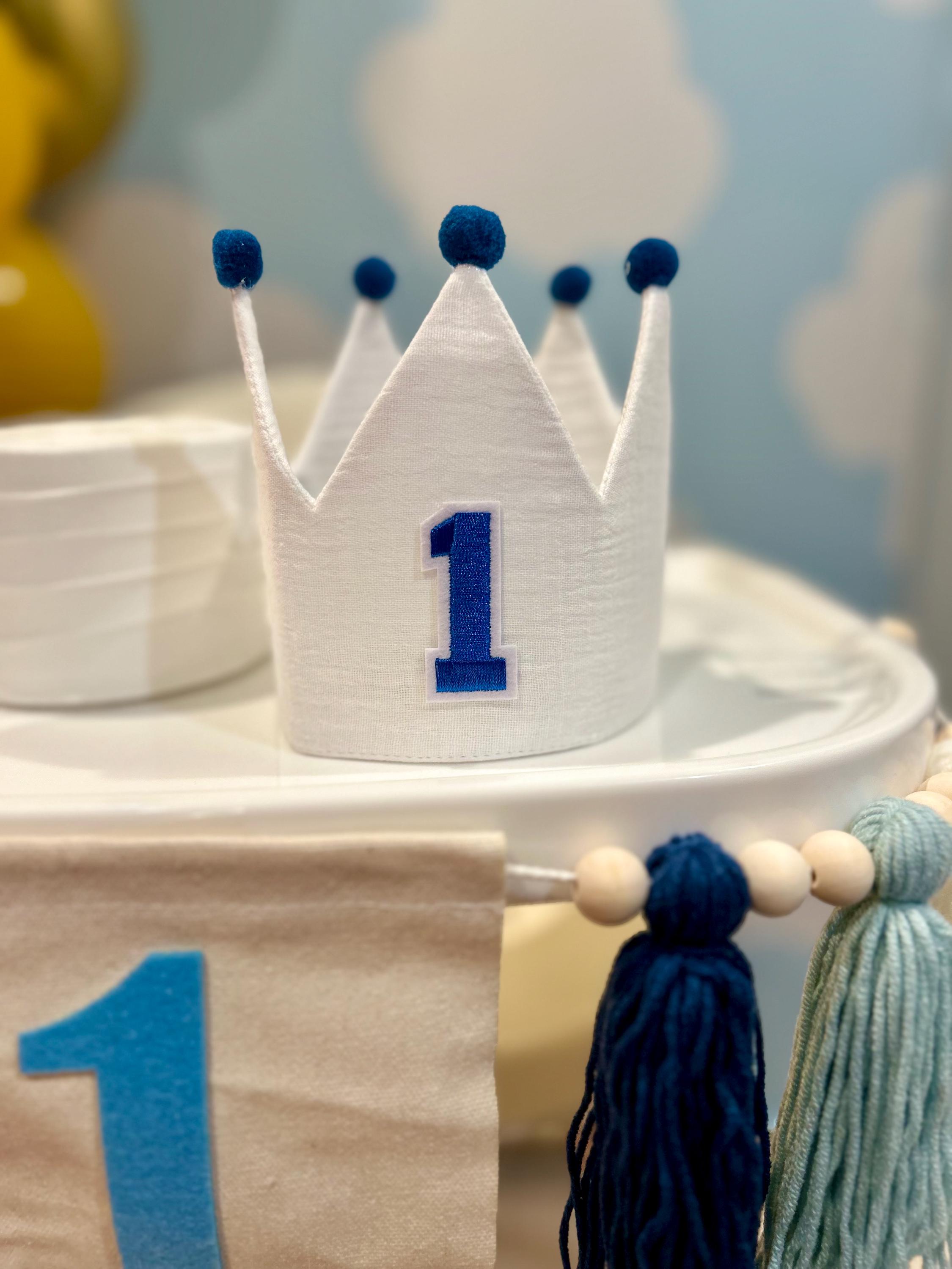 Bluey Boho Birthday High Chair Banner Crown, Blue 1st Birthday Decor ...