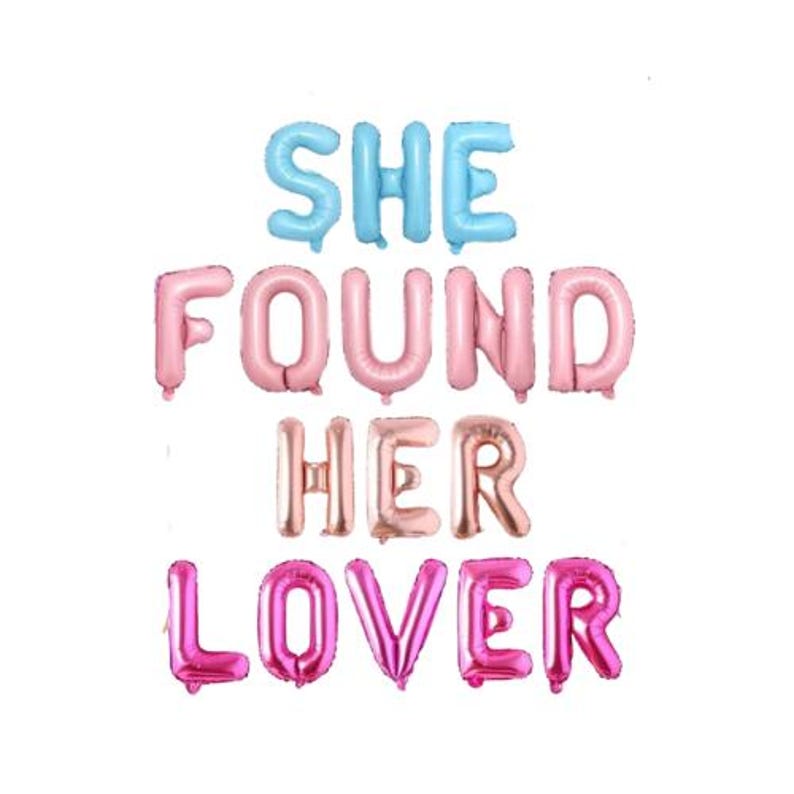 She Found Her Lover Balloon Letters Lover Themed Bachlorette ...
