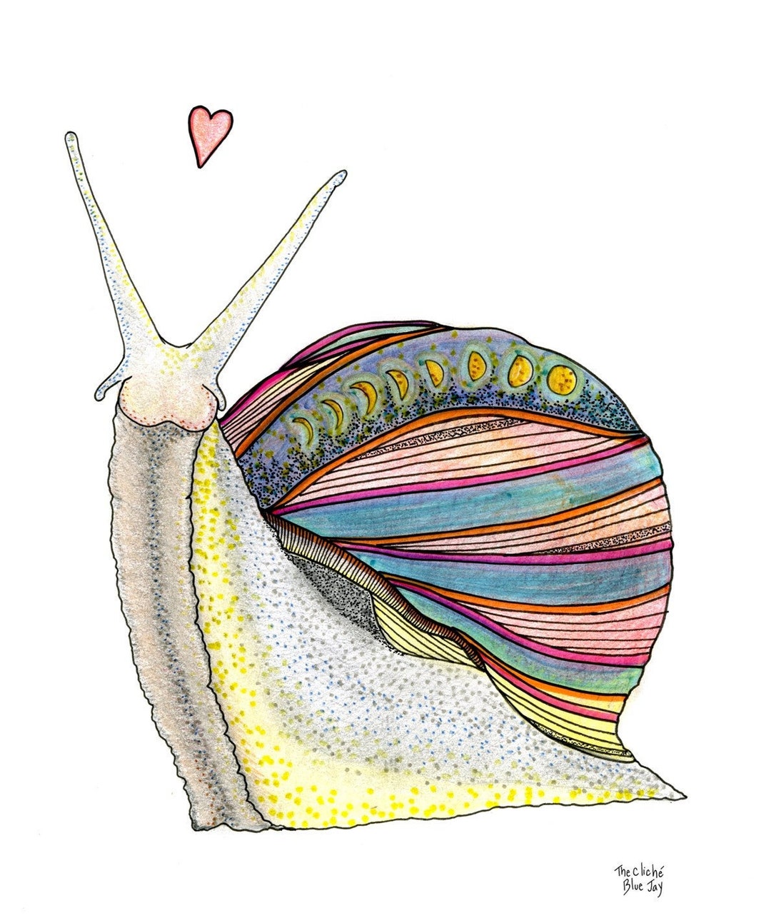 Beast Mode Snail With Moon Phases 8x10 Print Snail Art Snail - Etsy