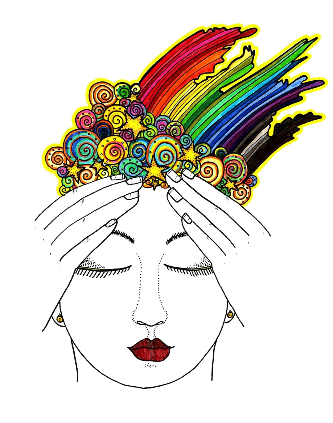 Rainbow Intuition 3rd Eye Chakra 8x10" Print, Chakra Art, Aura Art ...