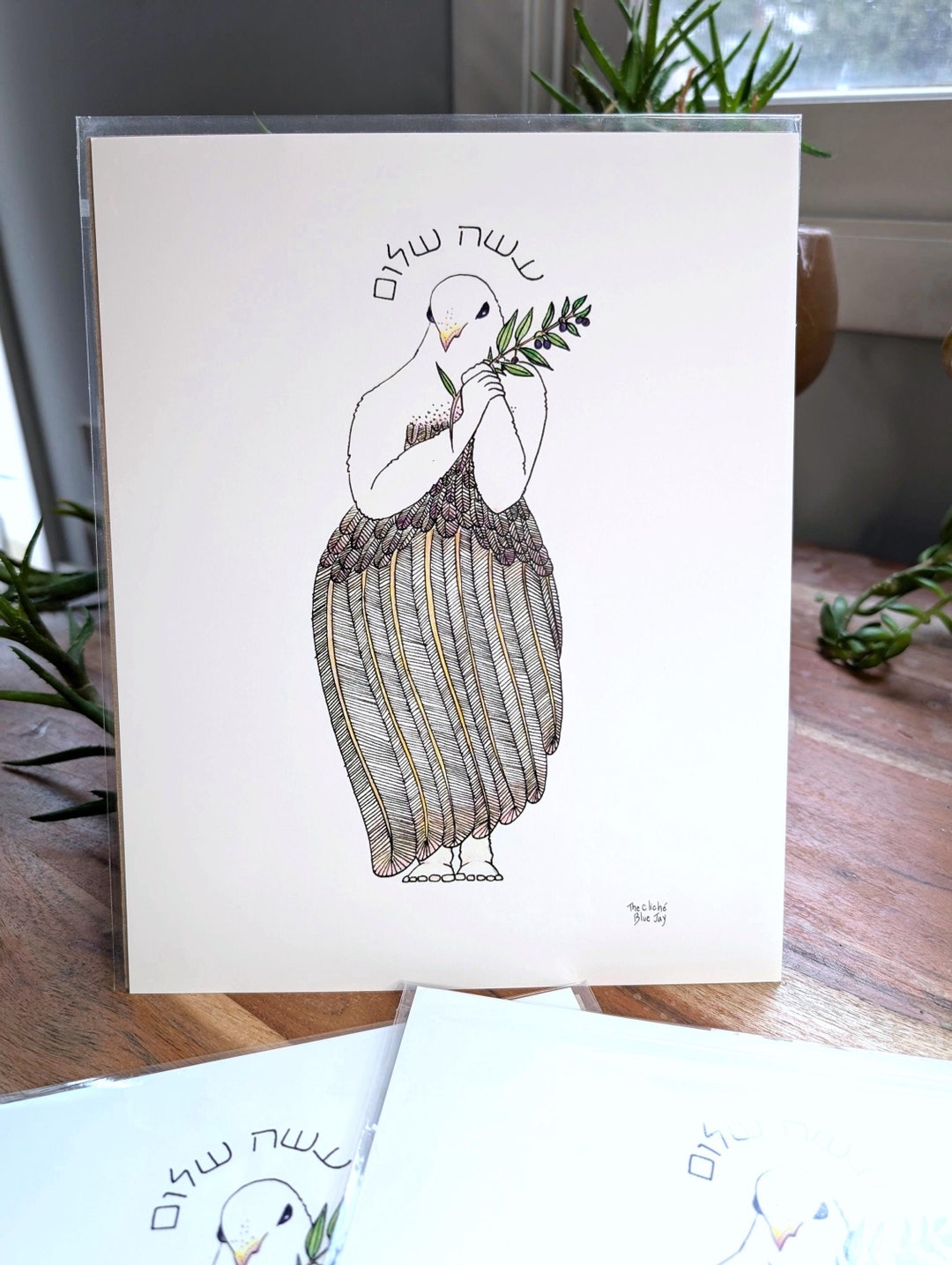 Peace Goddess Dove 8x10" Prints, Dove, Peace, Judaica, Hebrew Art ...