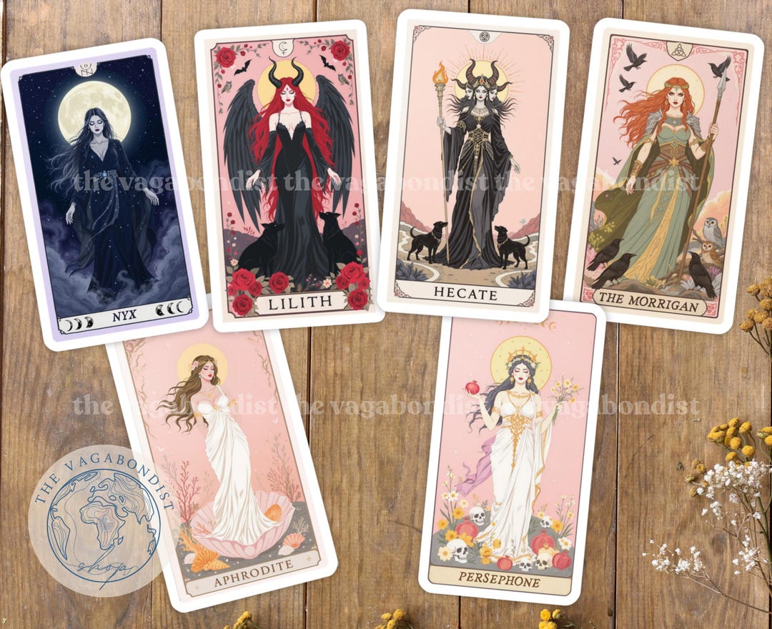 Goddess Tarot Stickers | Hecate, Lilith, Persephone, Aphrodite, Nyx ...