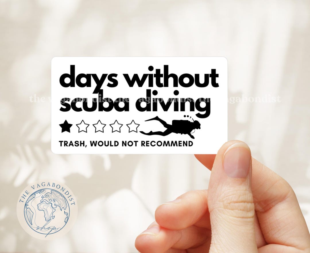 Funny Scuba Diver Sticker | Scuba Diving Vinyl Waterproof Stickers - Etsy