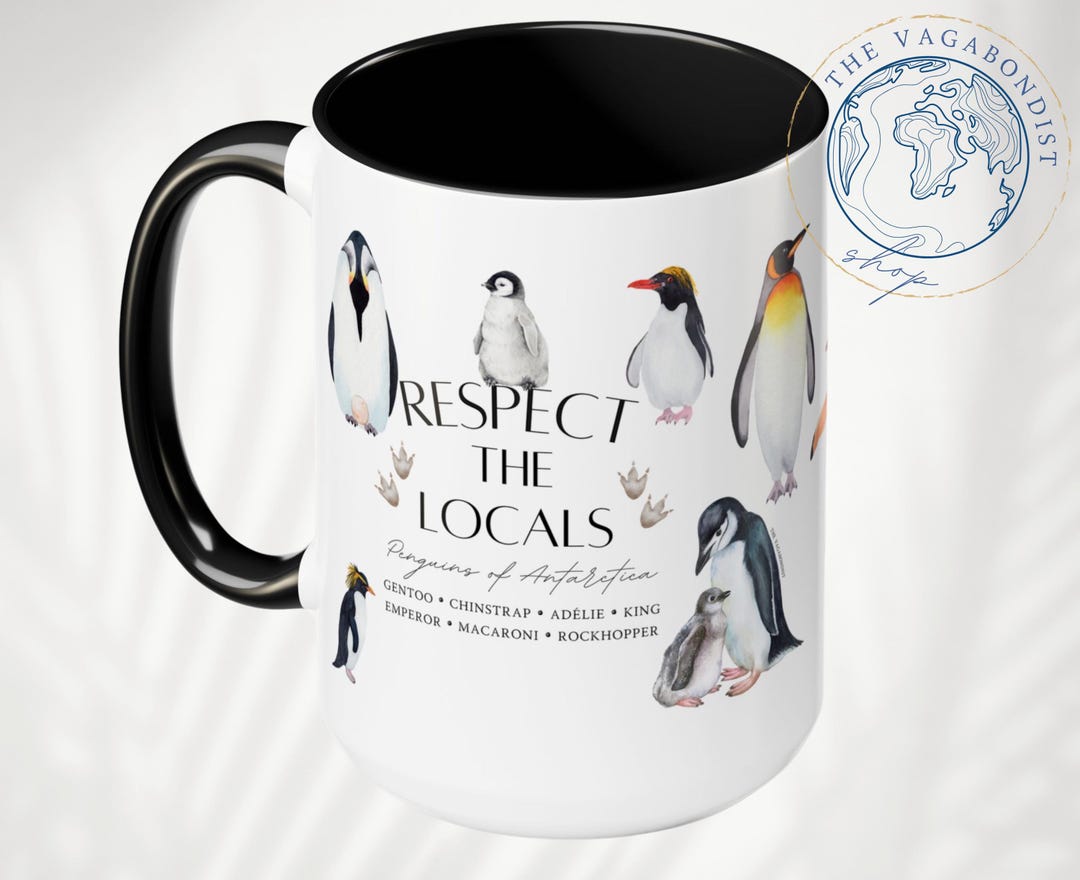 Respect the Locals Penguins of Antarctica Mug Antarctica Print Pink ...