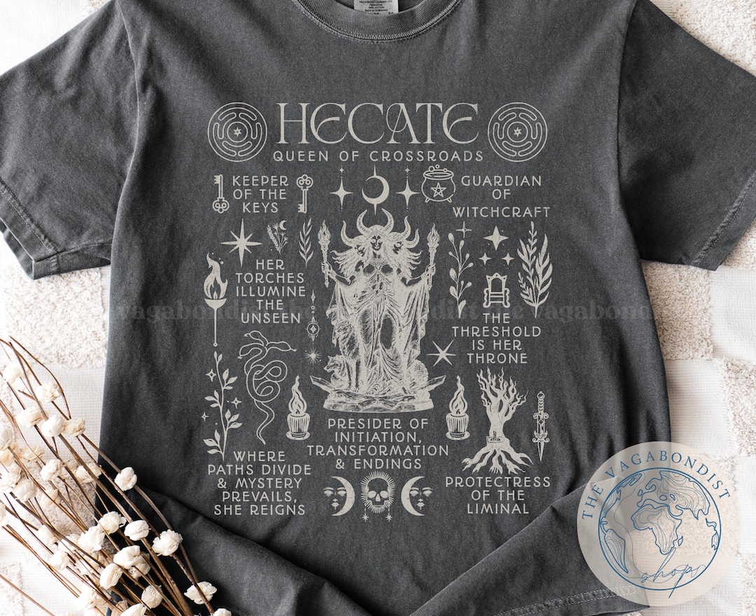Goddess Hecate Tee | Dark Academia Witch Shirt | Witchcraft Comfort ...