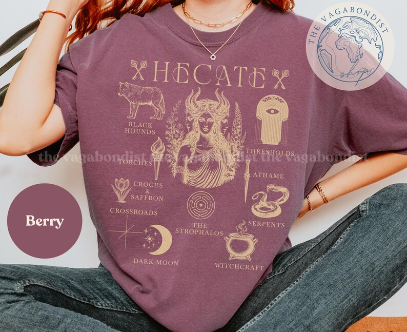 Goddess Hecate Comfort Colors T-shirt: Dark Academia Witch Tee - Etsy