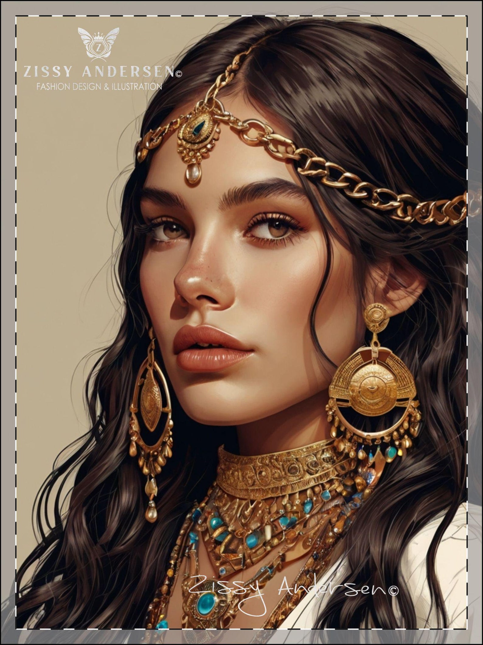 Framed Poster, Multi-color ZISSY ANDERSEN Design Original Illustration ...