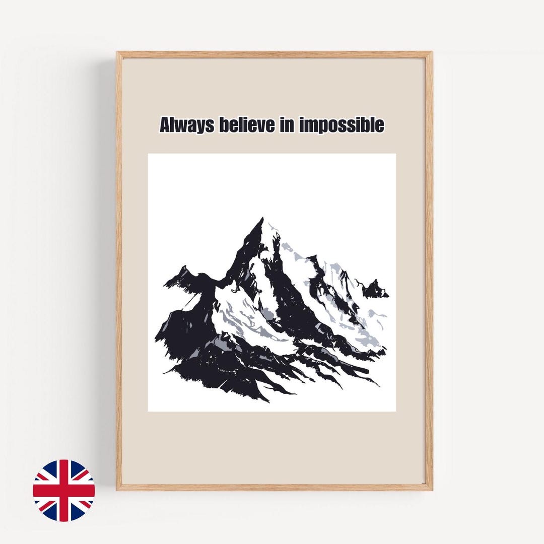 Himalaya Poster With English Quote About Life, Positive Wall Art and ...