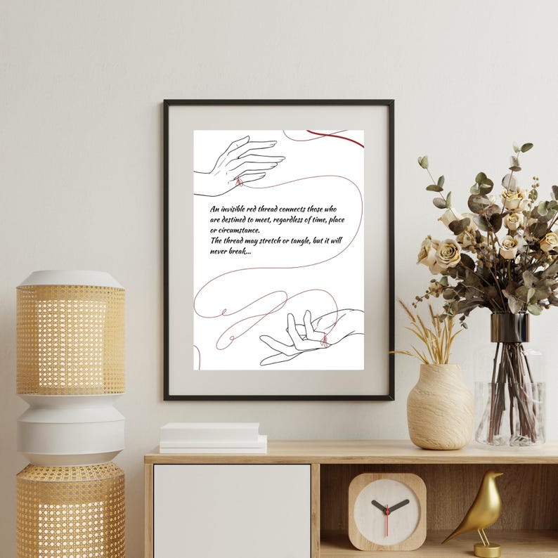 Valentine's Day Poster in English, Red Thread of Destiny, Soul Mates ...