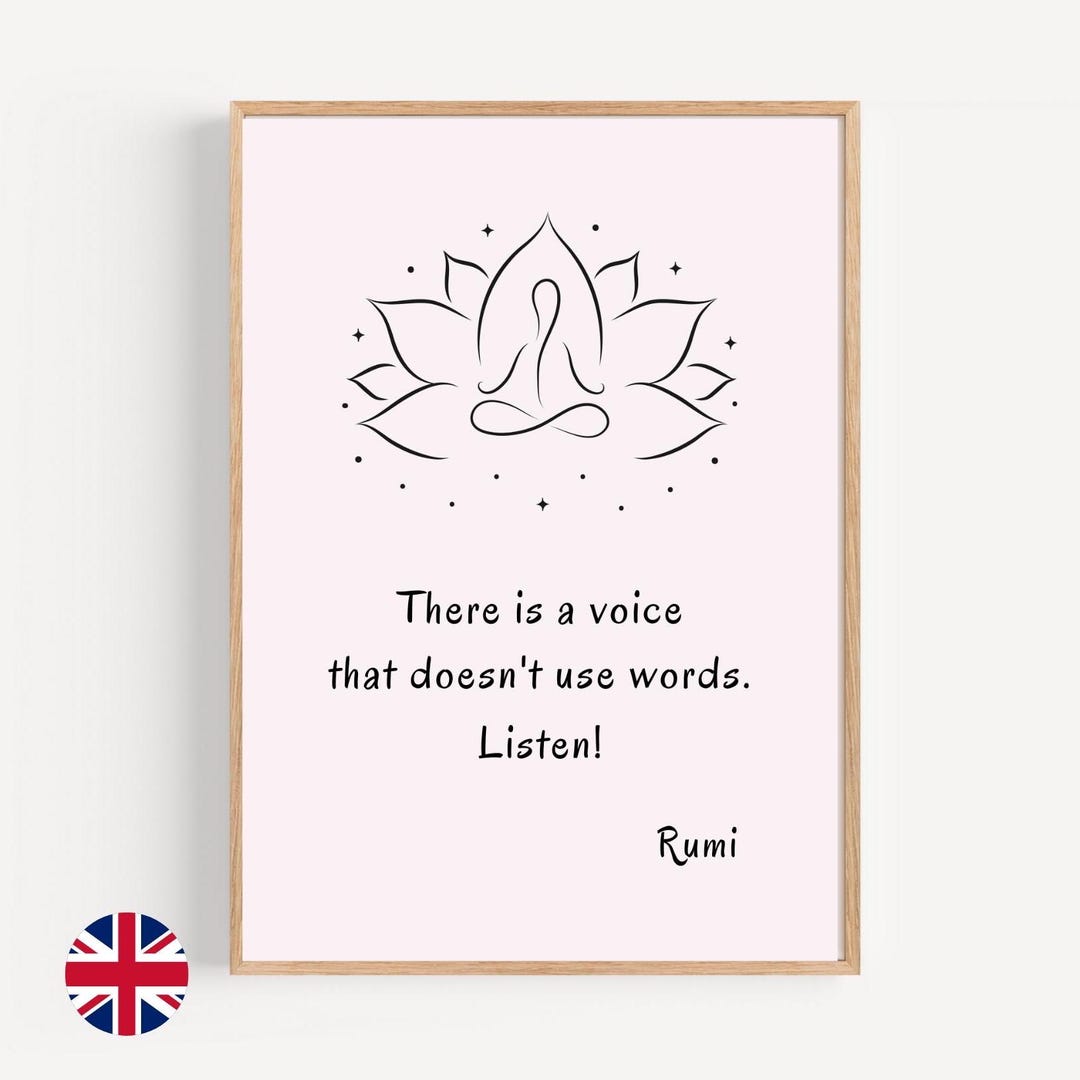 Inspirational Zen Quote Poster by Rûmî About Life and Spiritual Wall ...