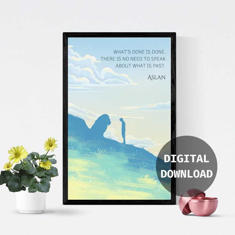 Narnia Poster by C.S. Lewis, With Landscape Mural and Aslan Quote - Etsy