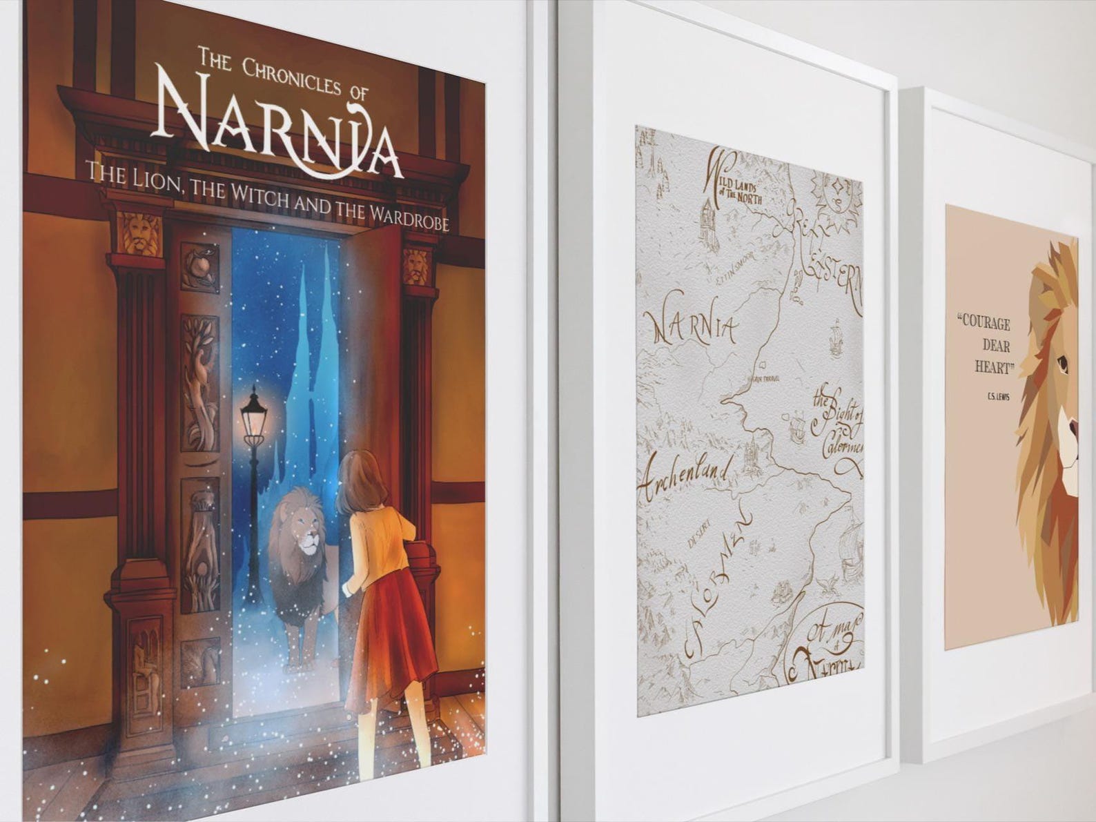 Narnia Map Poster Inspired by Pauline Baynes' and CS Lewis' Books the ...