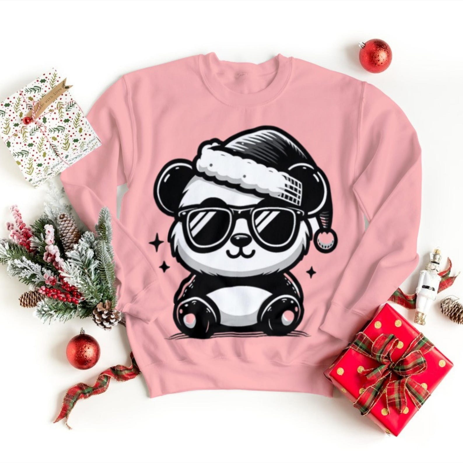 Christmas Panda Svg, Snow Svg, Panda Silhouette, Christmas Gift ...