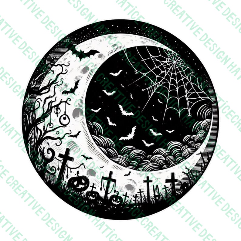 Halloween Moon Svg, Moon Design Dxf, Halloween Moon Png, Moon Design ...