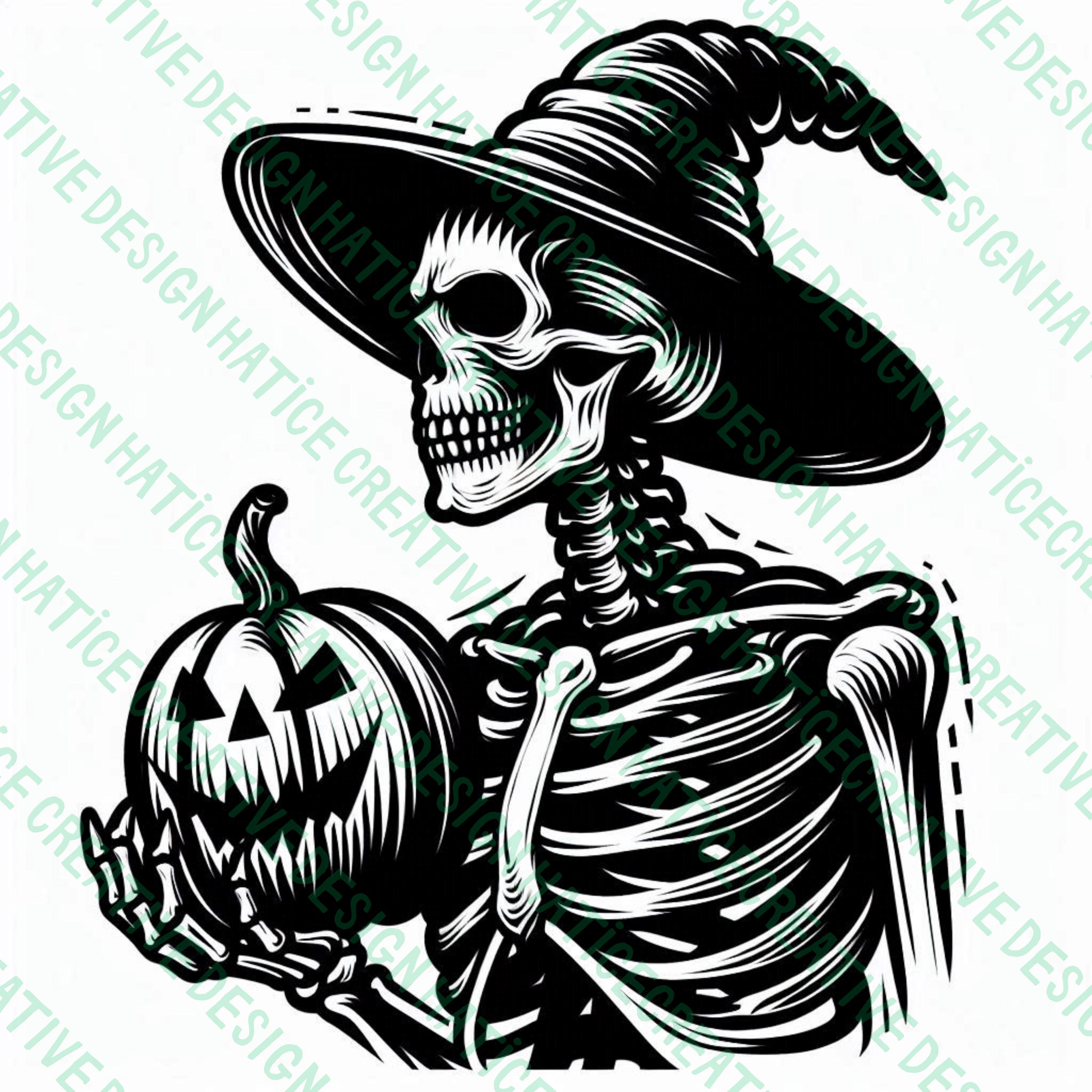 Halloween Skeleton Svg, Skeleton Dxf, Skeleton Png, Skeleton Design With Halloween by Print ...