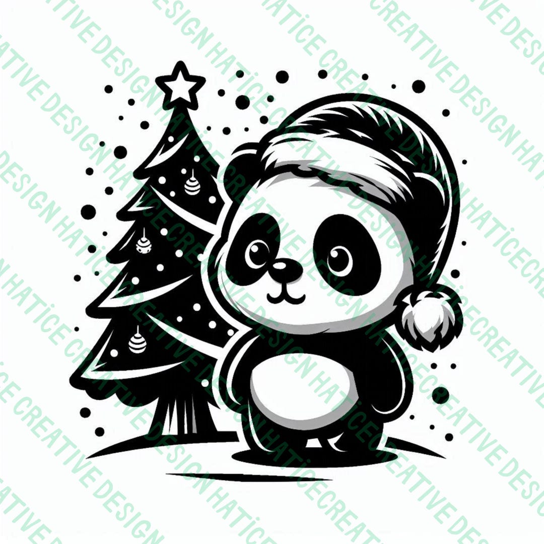 Christmas Panda Svg, Snow Svg, Panda Silhouette, Christmas Gift ...