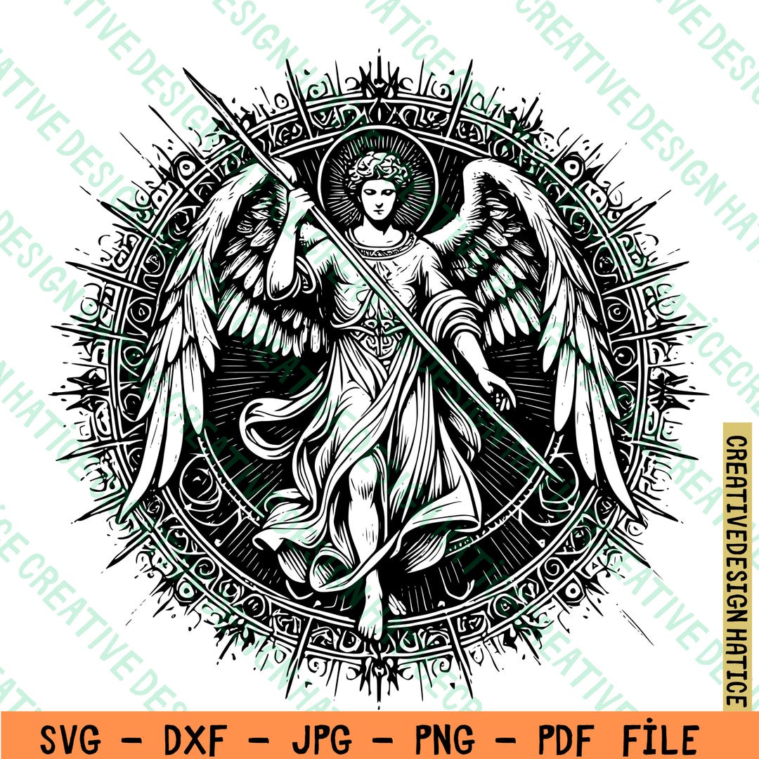 Archangel Gabriel SVG, Gabriel Clipart, Hand Drawn Archangel Gabriel ...