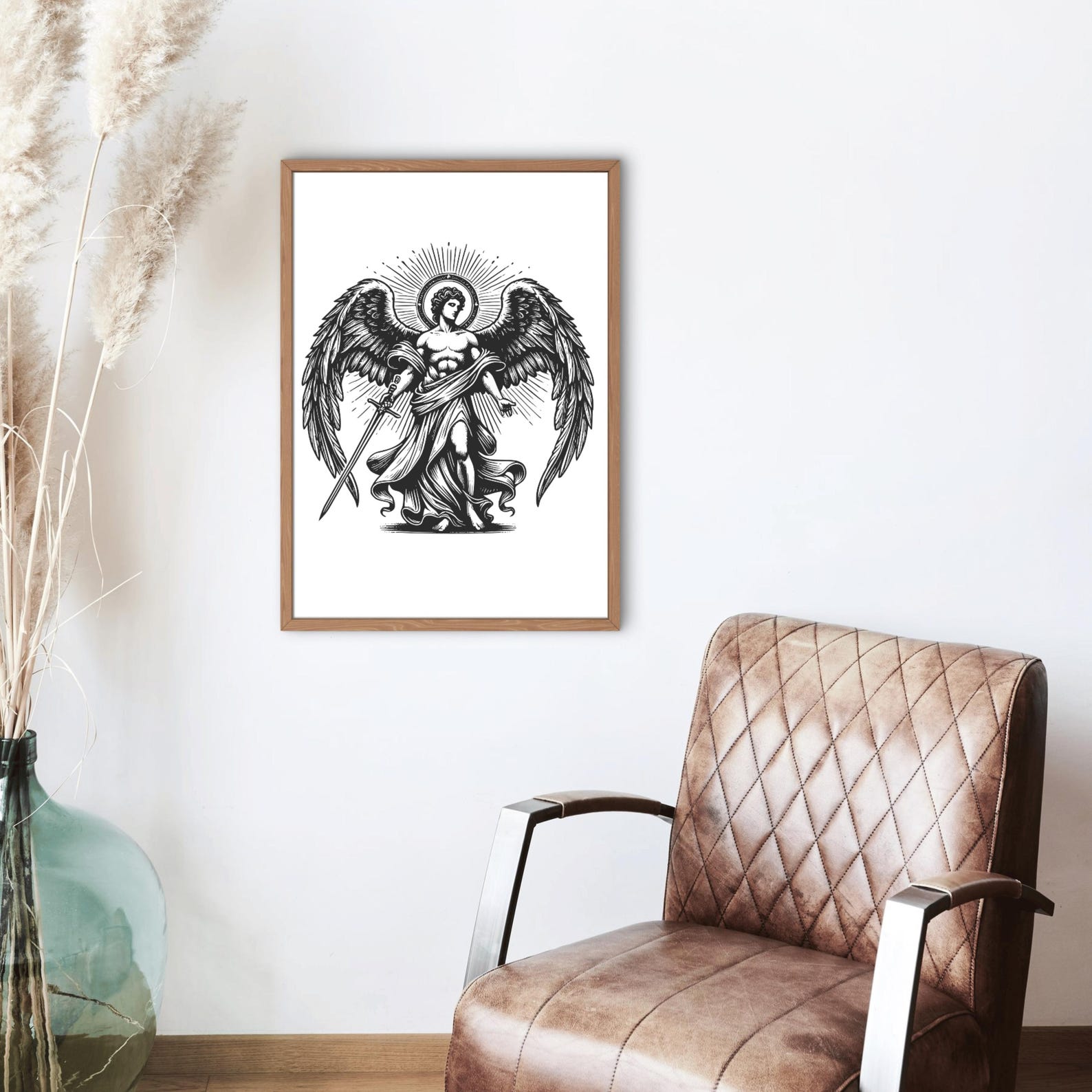Archangel Gabriel SVG, Gabriel Clipart, Hand Drawn Archangel Gabriel ...