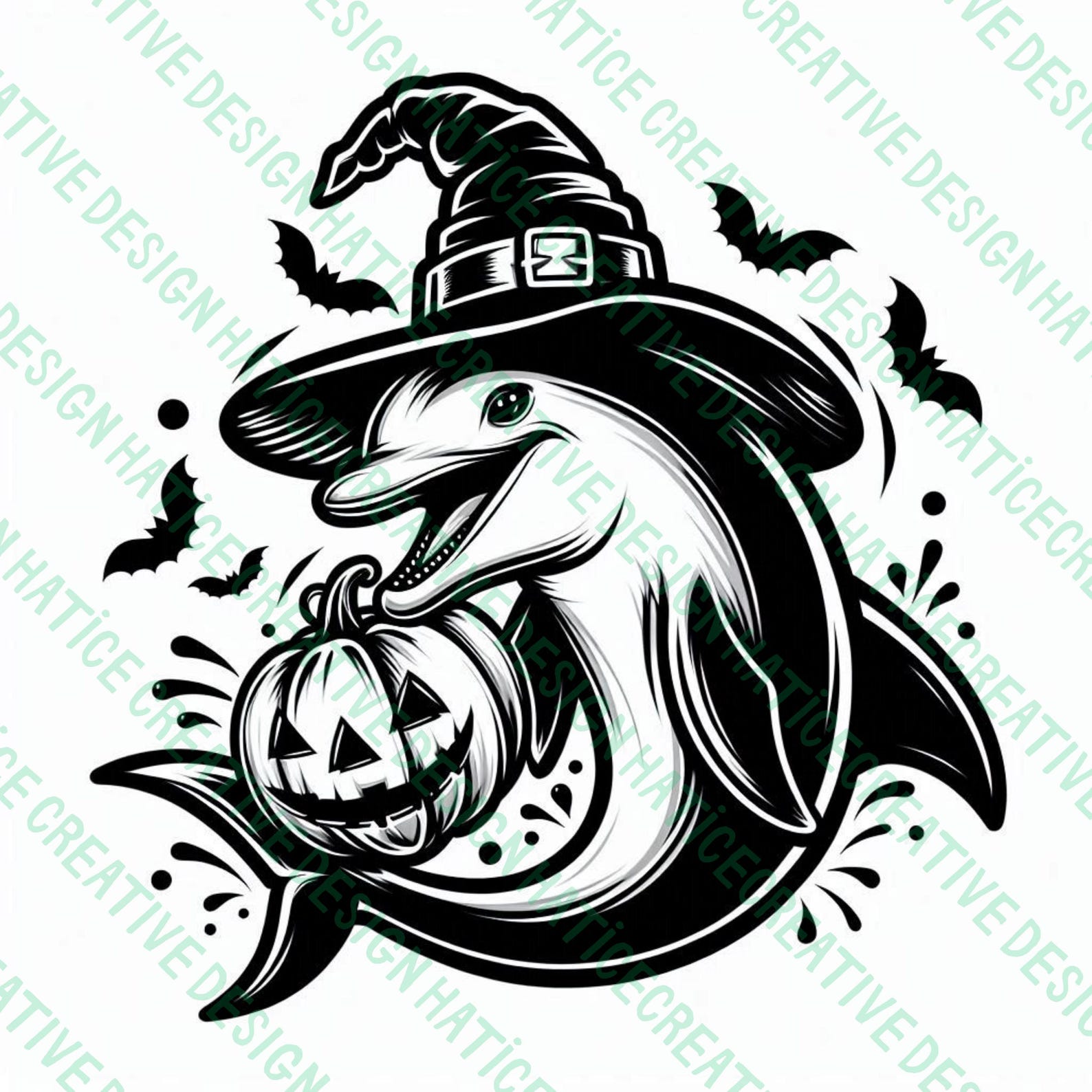 Halloween Dolphin Svg, Dolphin Design Dxf, Halloween Animal Png ...