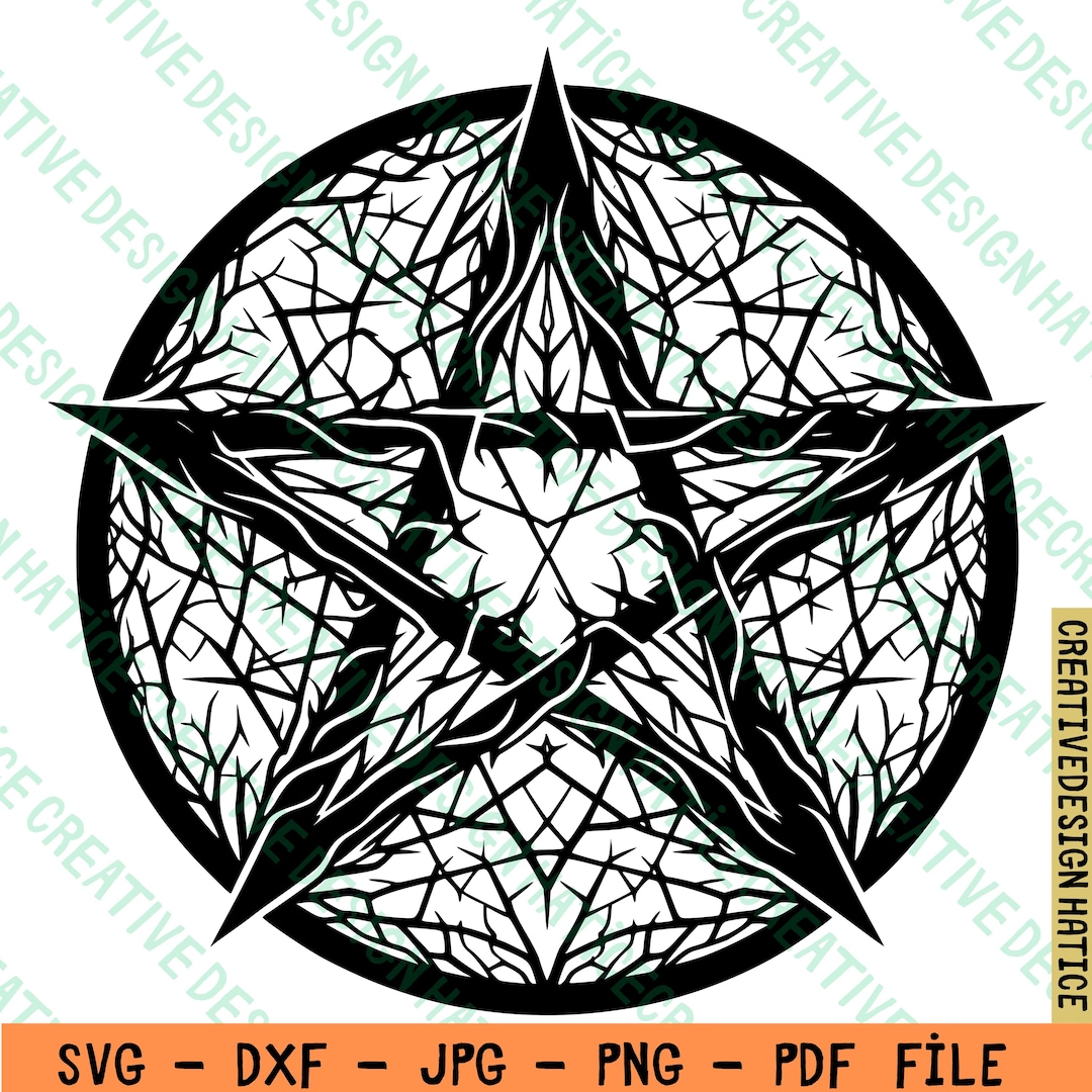 Pentagram Svg, Pentagram Silhouette, Pentagram Cut File, Pentacle Svg ...