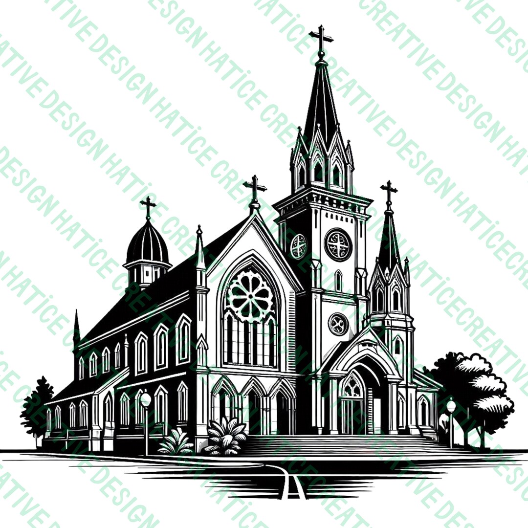 Halloween Church Svg, Church Design Dxf, Church Design With Halloween ...
