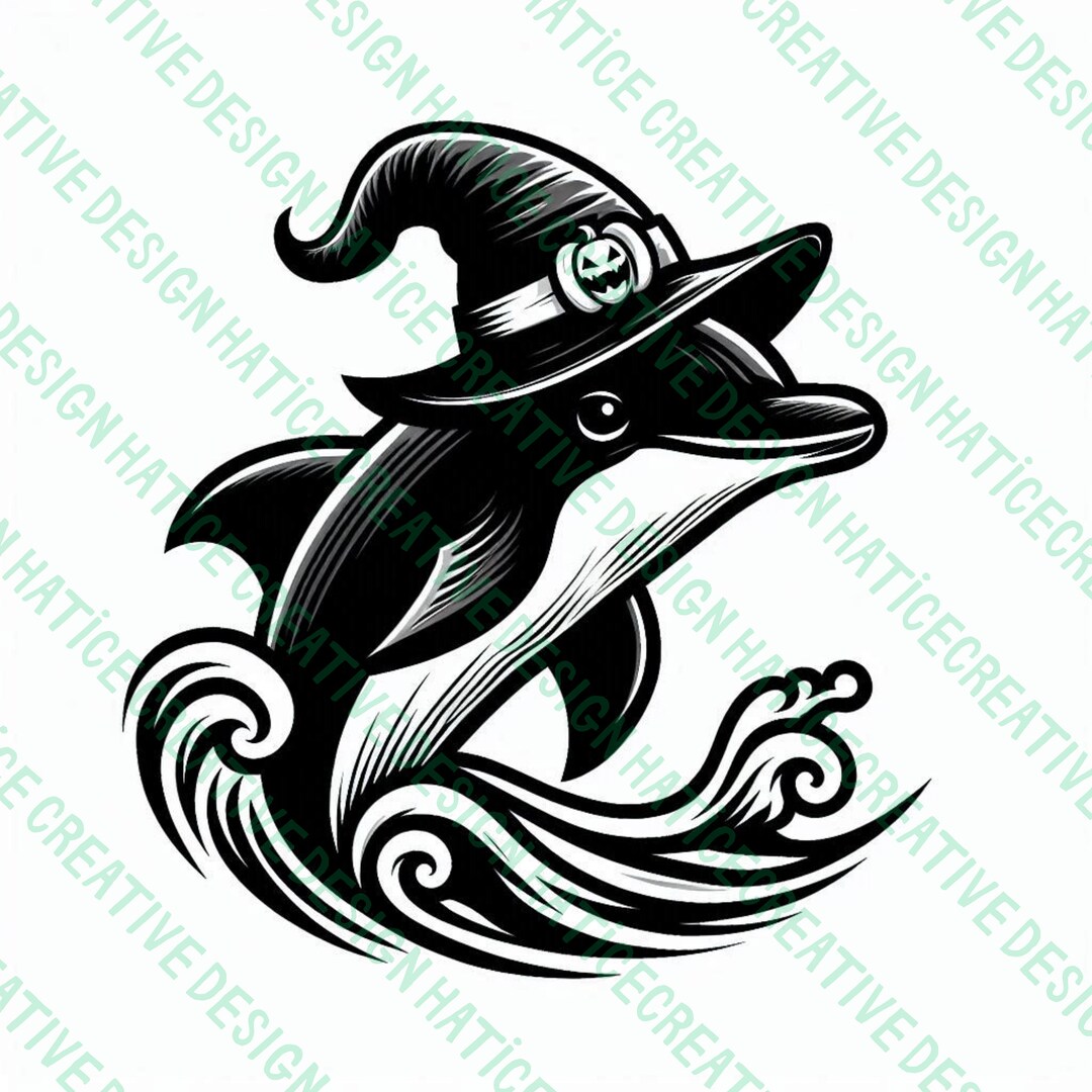 Halloween Dolphin Svg, Dolphin Design Dxf, Halloween Animal Png ...
