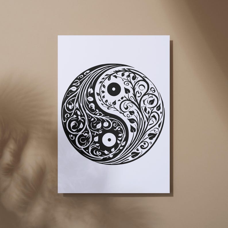 Yin Yang Ivy Svg, Yin Yang Clipart, Ivy Yin Yang Symbol, Yin Yang ...