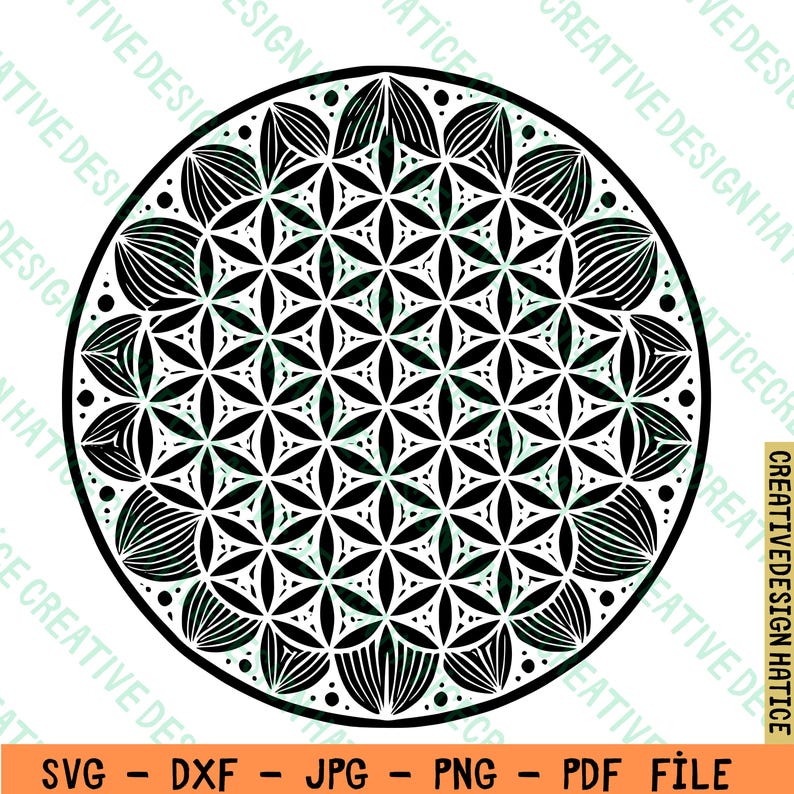 Flower of Life SVG, Meditation Design Svg Clipart, Hand Drawn Spiritual ...
