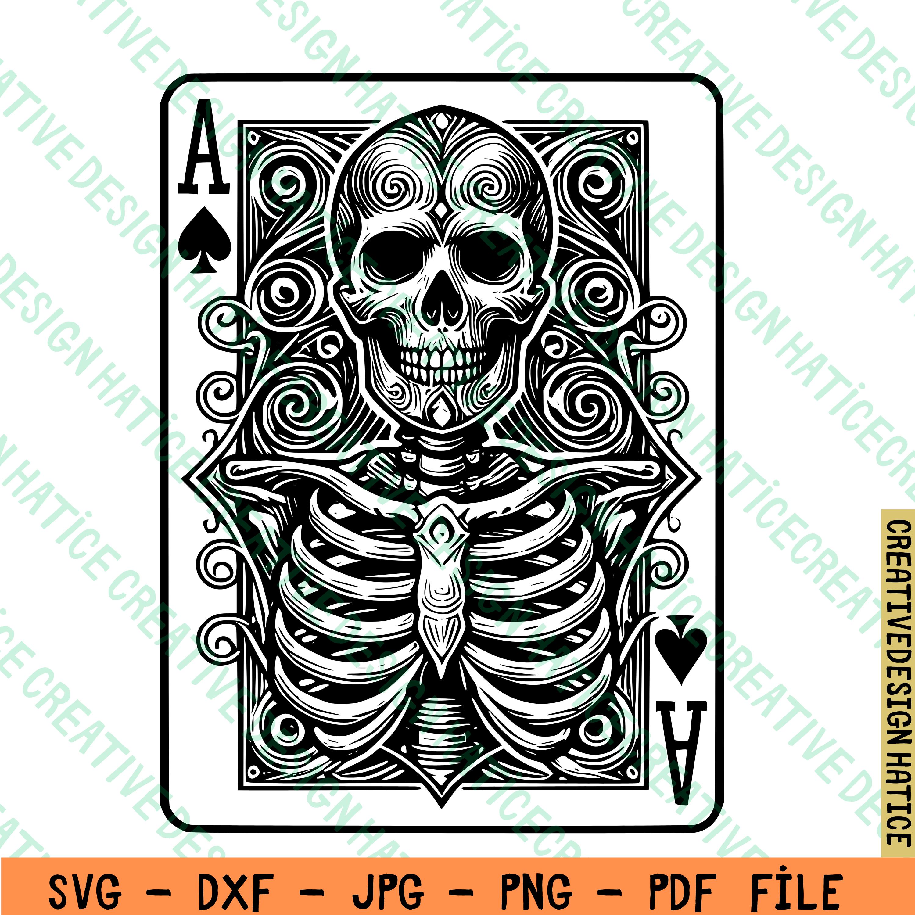Poker Card Skull SVG PNG, Playing Card Skull Svg, Full Deck of Cards ...