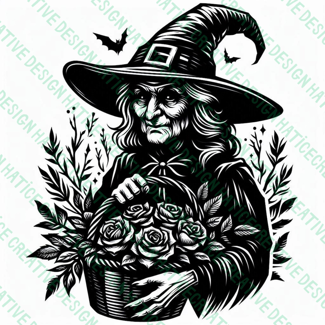 Halloween Witch Svg, Witch Design Dxf, Halloween Witch Png, Witch ...