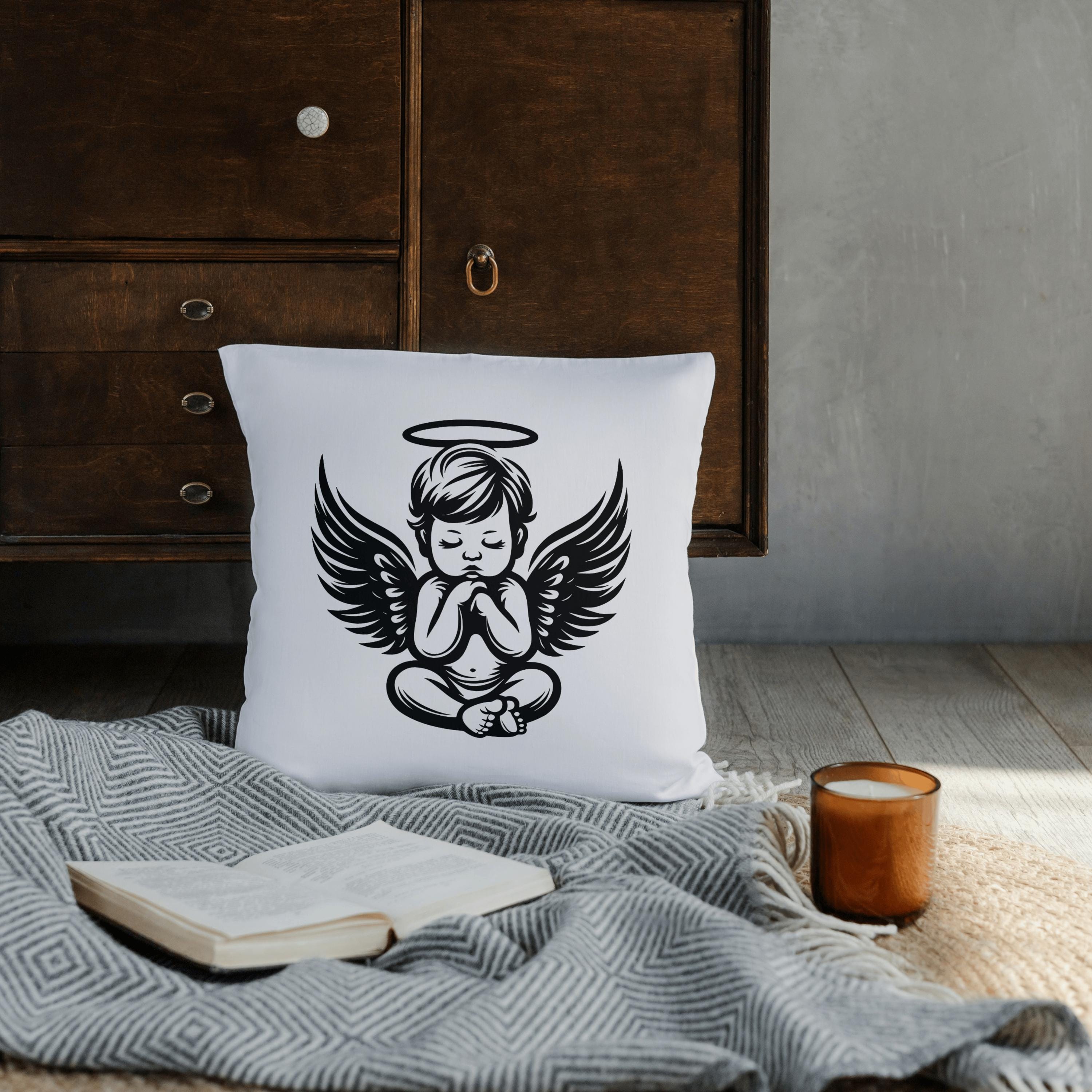 Baby Angel SVG Clipart, Baby Angel Clipart, Hand Drawn Arch Angel Theme ...