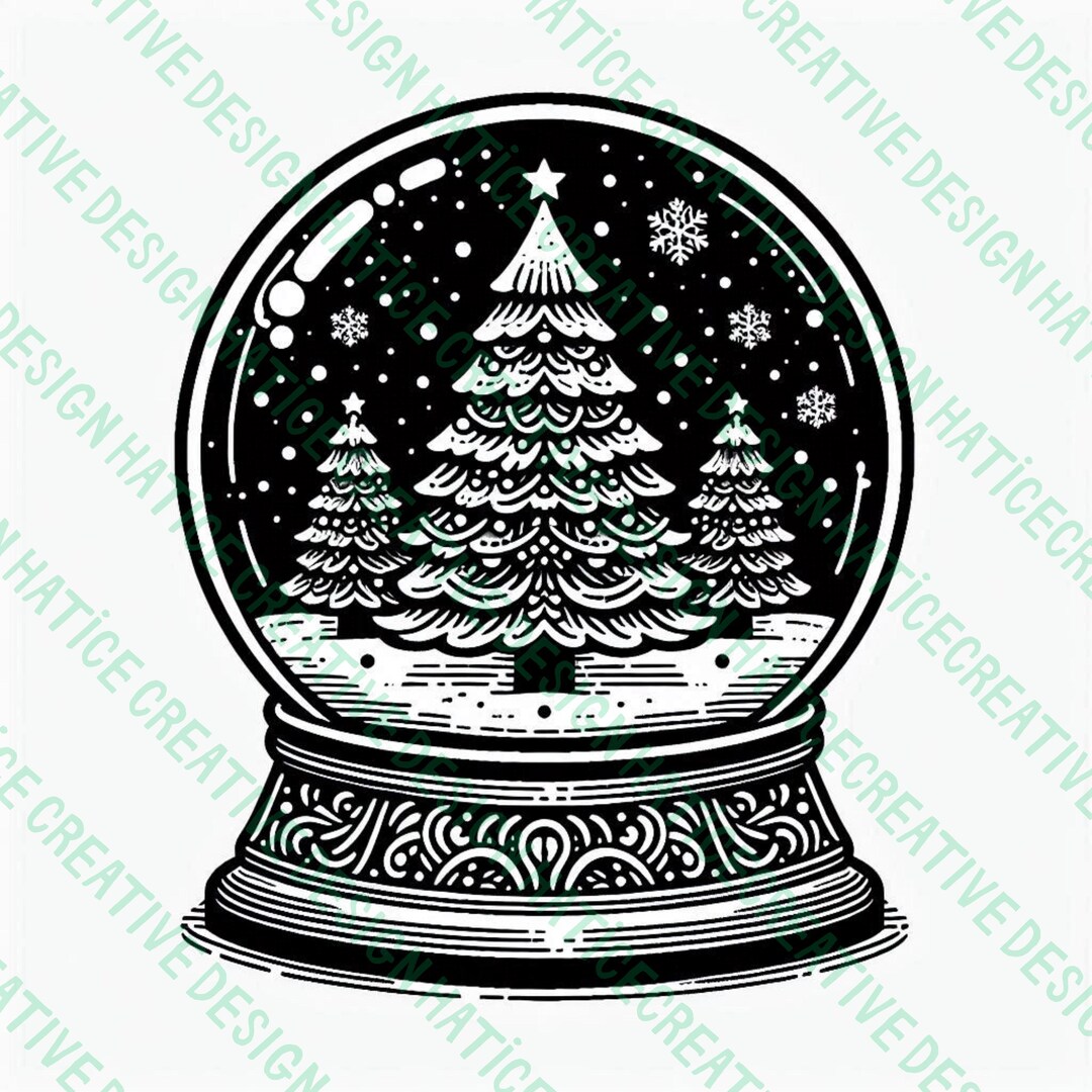 Customizable Christmas Snow Globe Svg, Printable Holiday Home Decor Svg ...