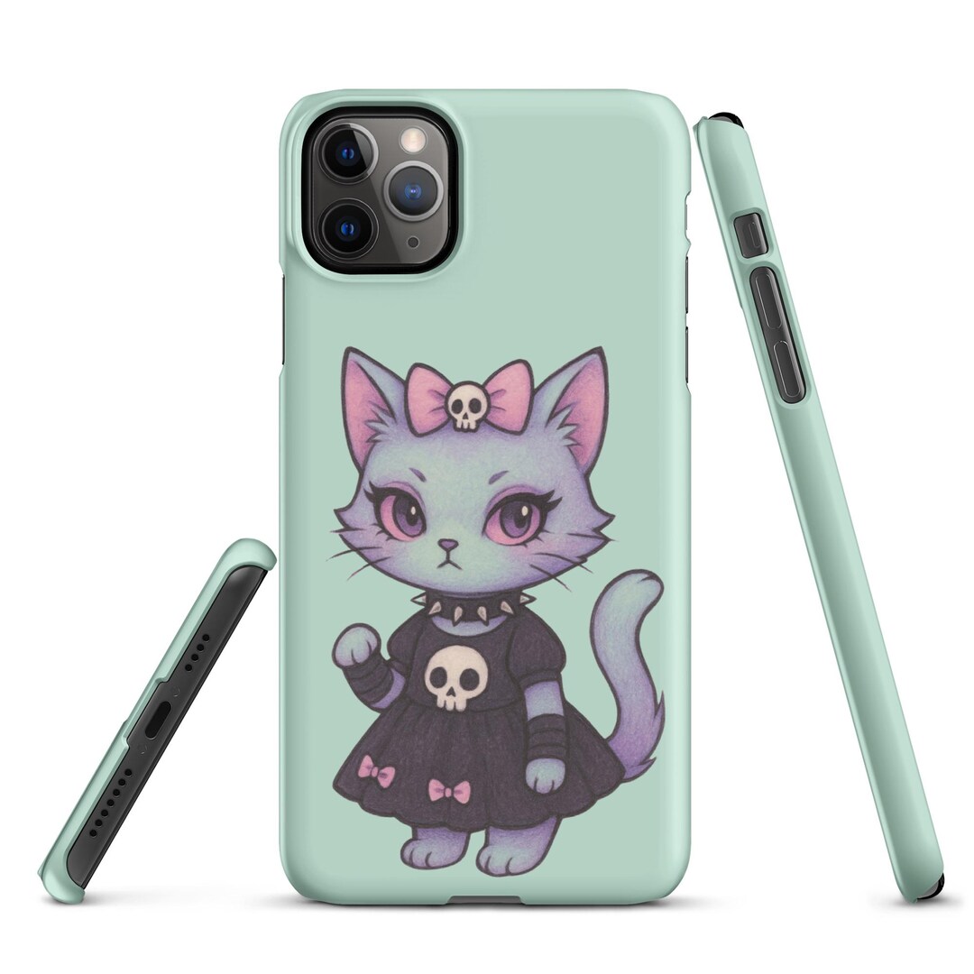 Pastel Goth Cat iPhone Case, Creepy Kawaii Phone Cover - Etsy
